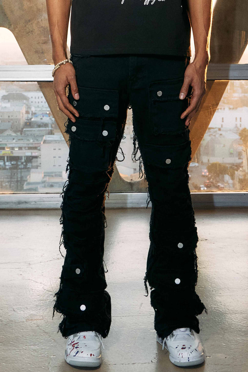 DENIM CARGO STACK JEANS – MOLVO